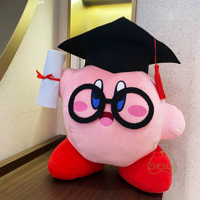 Kirby Graduation Soft Stuffed Plush 38cm 14.96inches | PlushZania