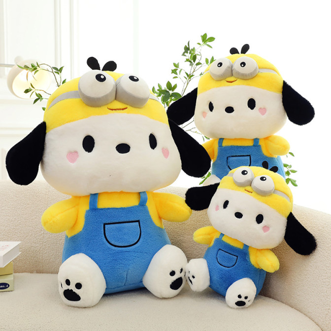 Sanrio Pochacco in Minion Costume Soft Stuffed Plush Multiple Sizes ...