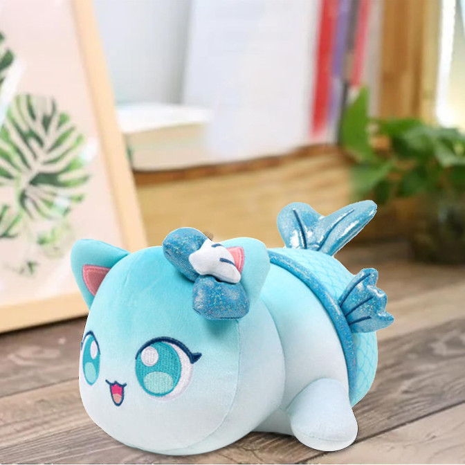 Mee Meows Mermaid Cat Soft Stuffed Plush 20cm 7.8inches | PlushZania
