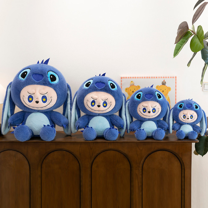 Labubu in Stitch Costume Soft Stuffed Plush Multiple Sizes | PlushZania