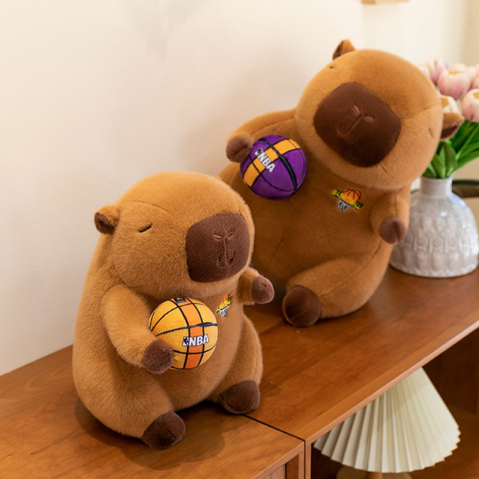 Capybara Holding NBA Basketball Soft Stuffed Plush Multiple Sizes ...